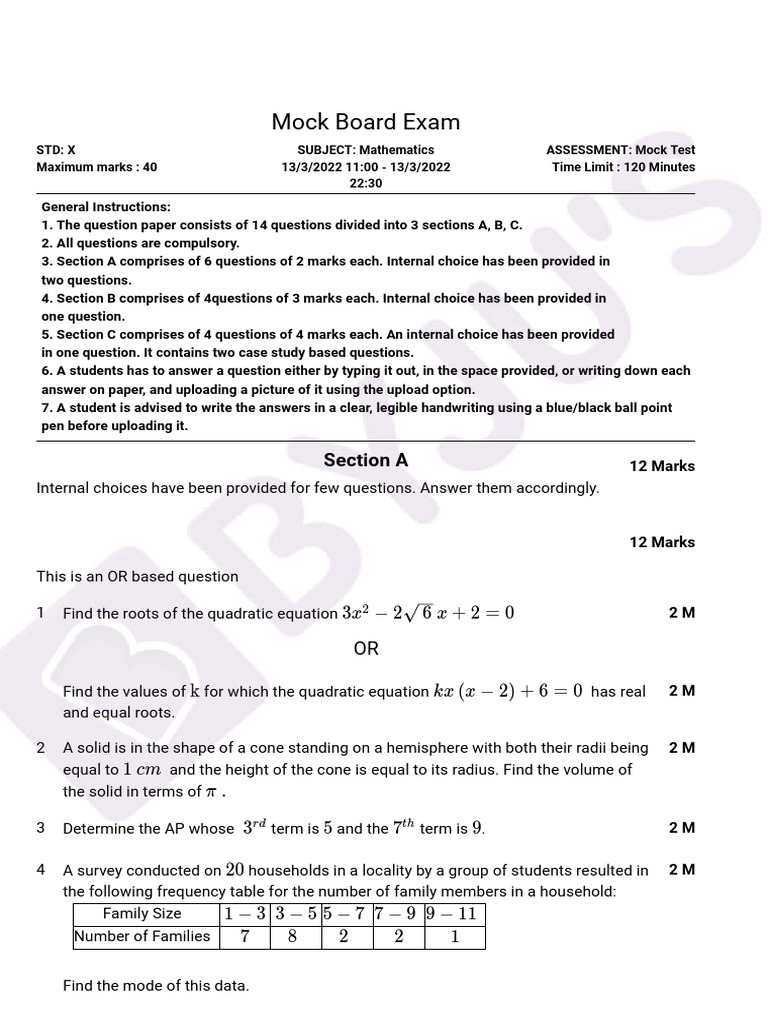 CBSE-Class-10-Mathematics-Basic-Sample-Mock-Paper-Term-2-Exam-2021-22 ...