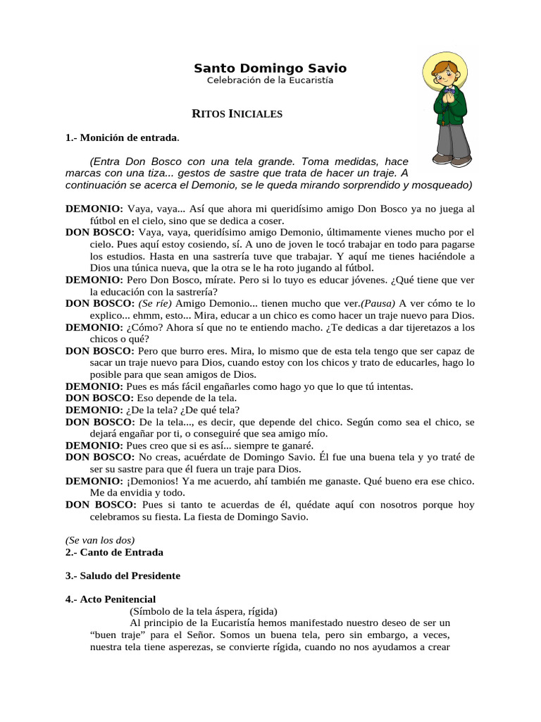 Eucaristia+Santo+Domingo+Savio | PDF | eucaristía | Creencia religiosa y doctrina