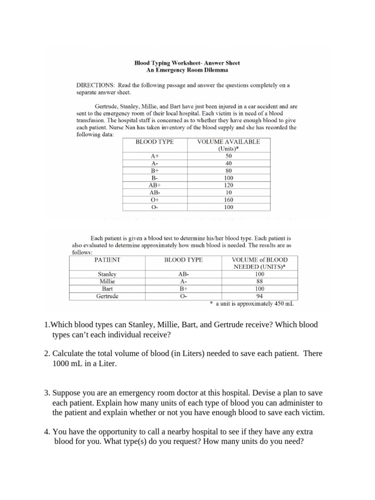Blood Typing Emergency Response Guide | PDF | Blood Type | Blood