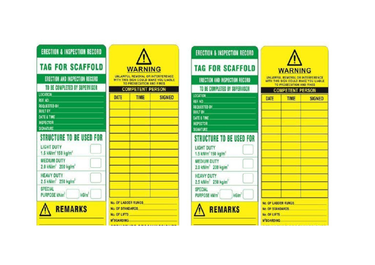Scaffold Green Tag | PDF