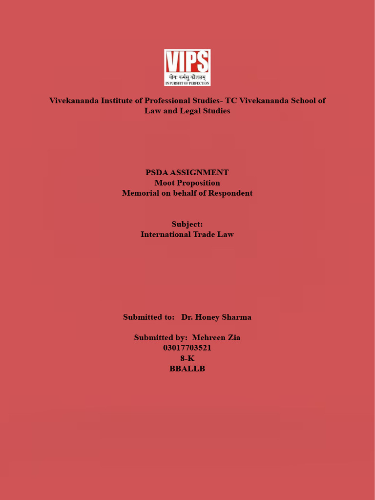 Mehreen Itl Psda | PDF | World Trade Organization | General Agreement On Tariffs And Trade