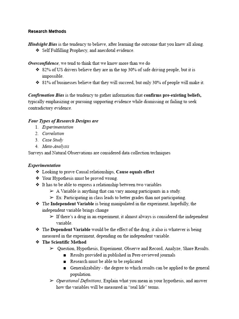 Chapter 2: Research Methods AP Psych | PDF | Experiment | Sampling (Statistics)