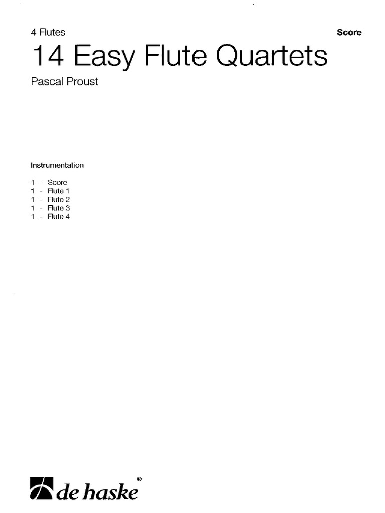 14-easy-flute-quartets-Proust | PDF