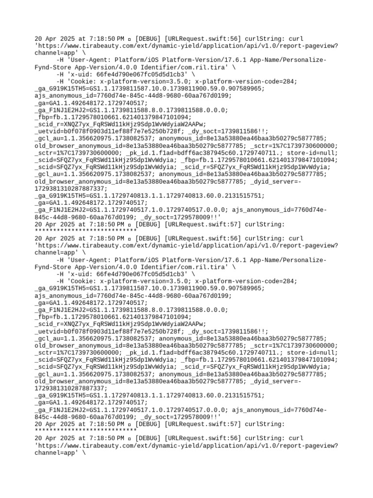 logout_issue_logs2025-04-20 | PDF | Ios | Mobile Computers