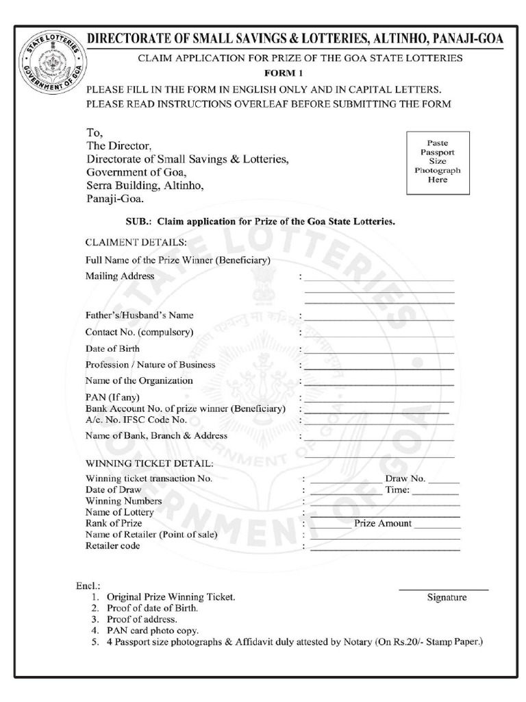 Goa Claim Form | PDF