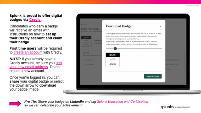 Claiming Your Splunk Certification Badge | PDF
