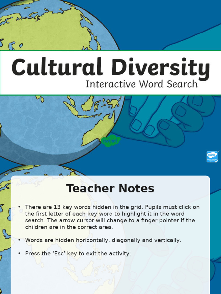 Cultural Diversity Interactive Word Search | PDF