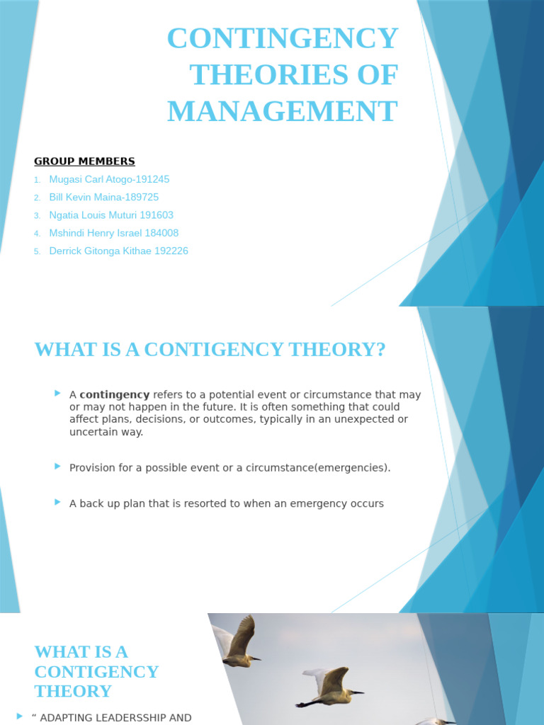 Contingency Theories of Management | PDF | Leadership | Psychology