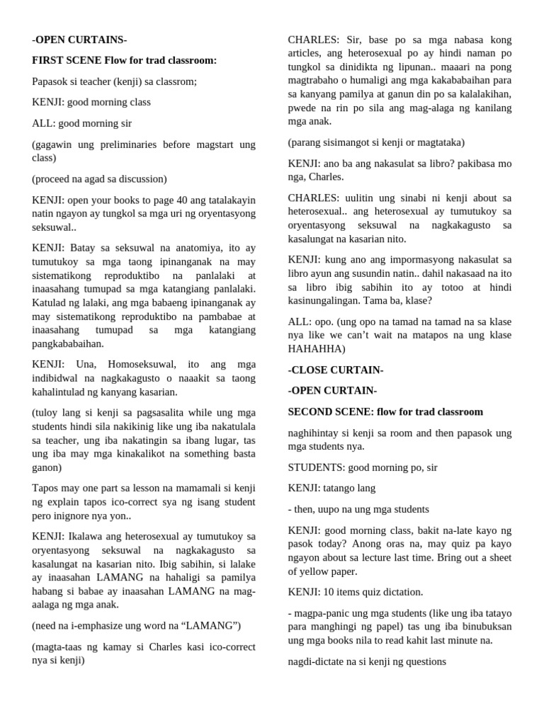 Role Play Script | PDF