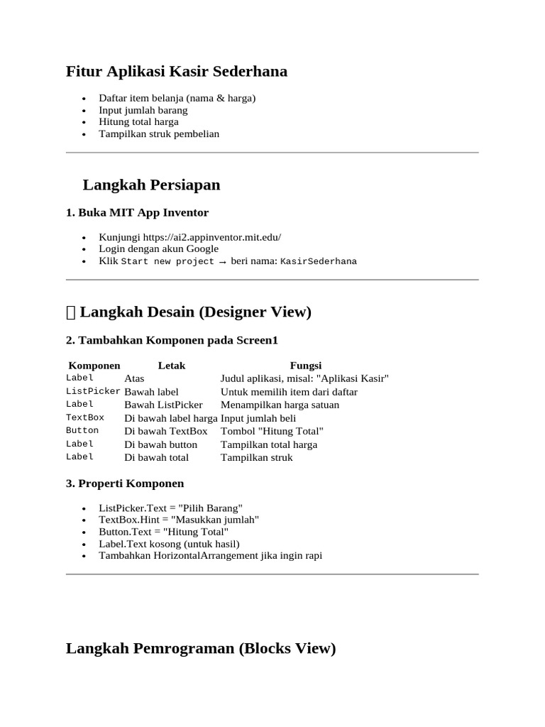 Aplikasi Kasir | PDF