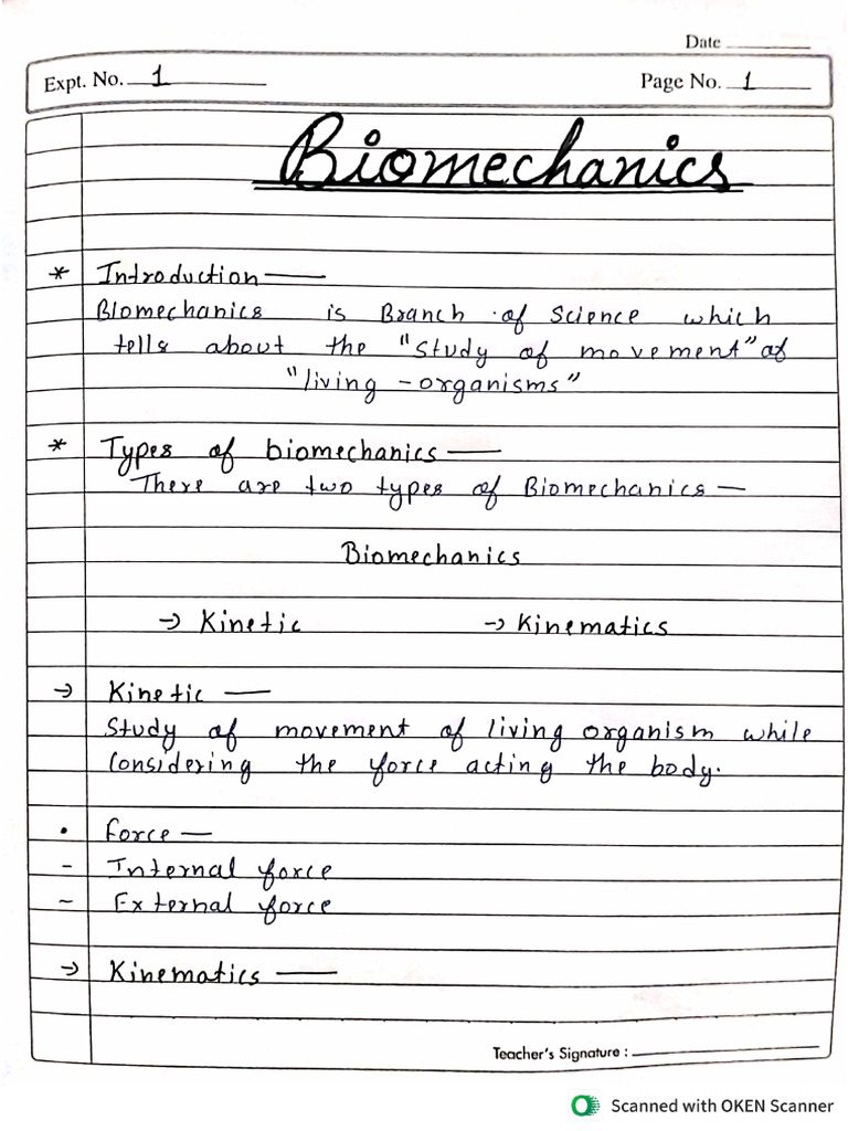 Biomechanics Notes | PDF