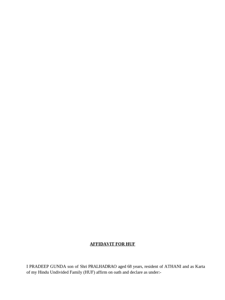Affidavit For Huf | PDF