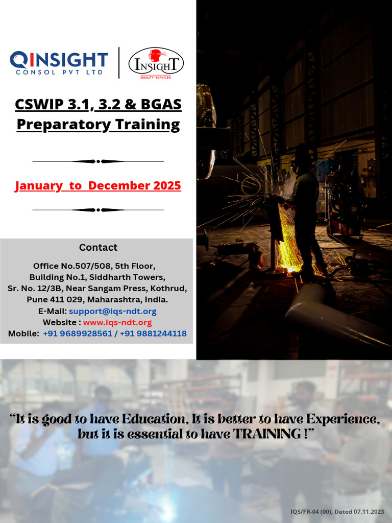 CSWIP Training Schedule 2025 | PDF | Banks