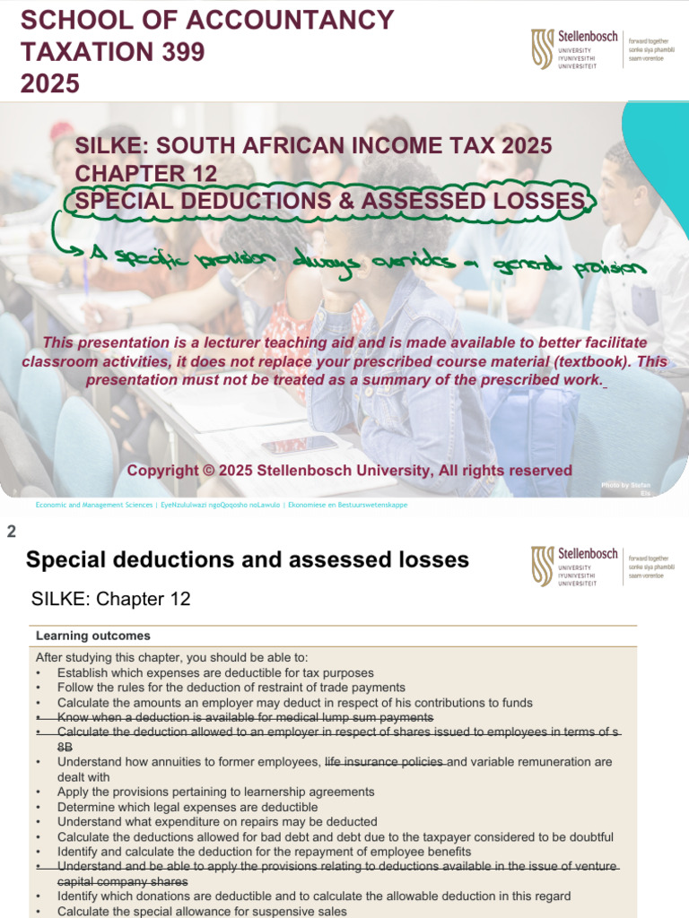TAX399 2025 Chapter 12 Special Deductions | PDF | Taxes | Taxation