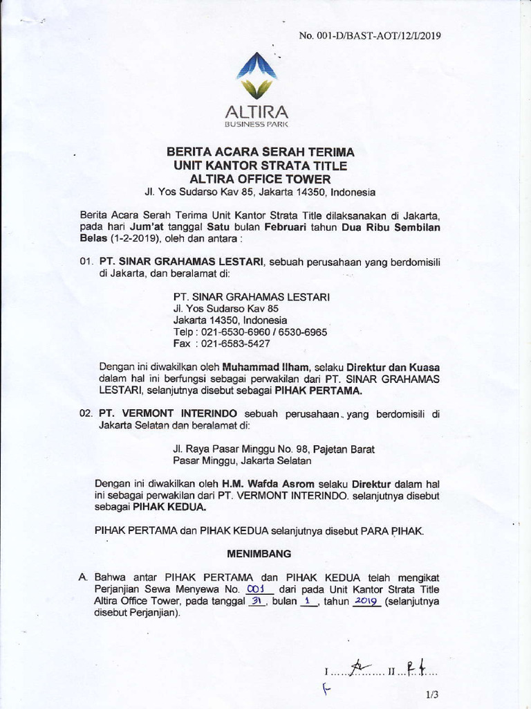 BAST Unit Lt. 12 (Gudang) | PDF