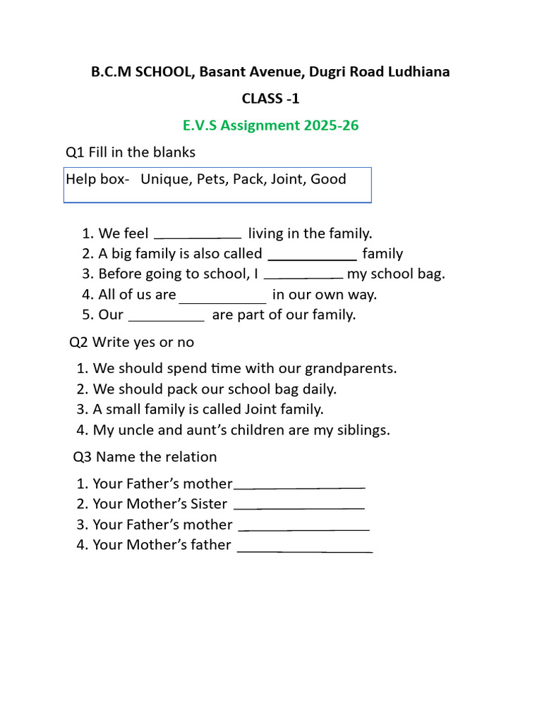 EVS Assignment 1 April 2025-26 | PDF