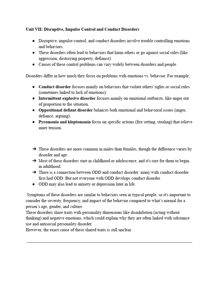 Disruptive, Impulse Control and Conduct Disorders | PDF | Mental ...