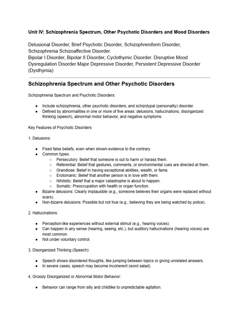 Schizophrenia Spectrum, Other Psychotic Disorders | PDF | Schizophrenia ...