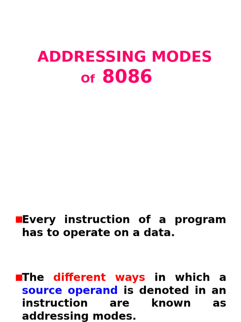Addressing Modes-MP | PDF | Office Equipment | Computer Data