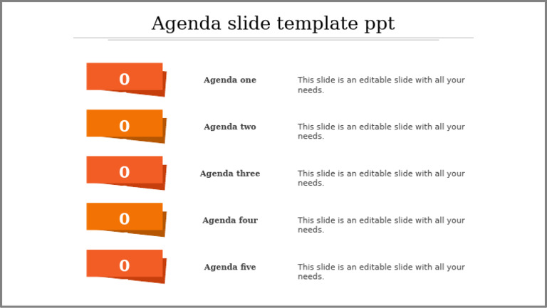10214-Agenda Slide Template Ppt-Orange | PDF