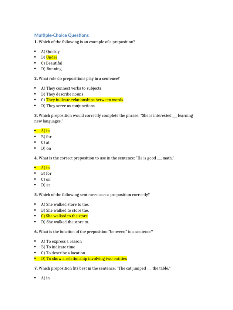 Quiz Multiple-Choice Questions | PDF