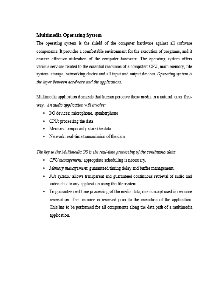 8 Multimedia Operating System | PDF | Sound | Cache (Computing)