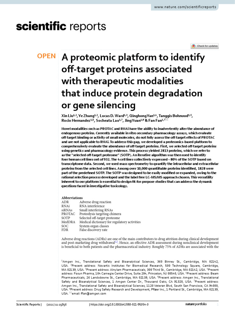 Proteomics Based Platform 1643730903 | PDF | Mass Spectrometry | Rna ...