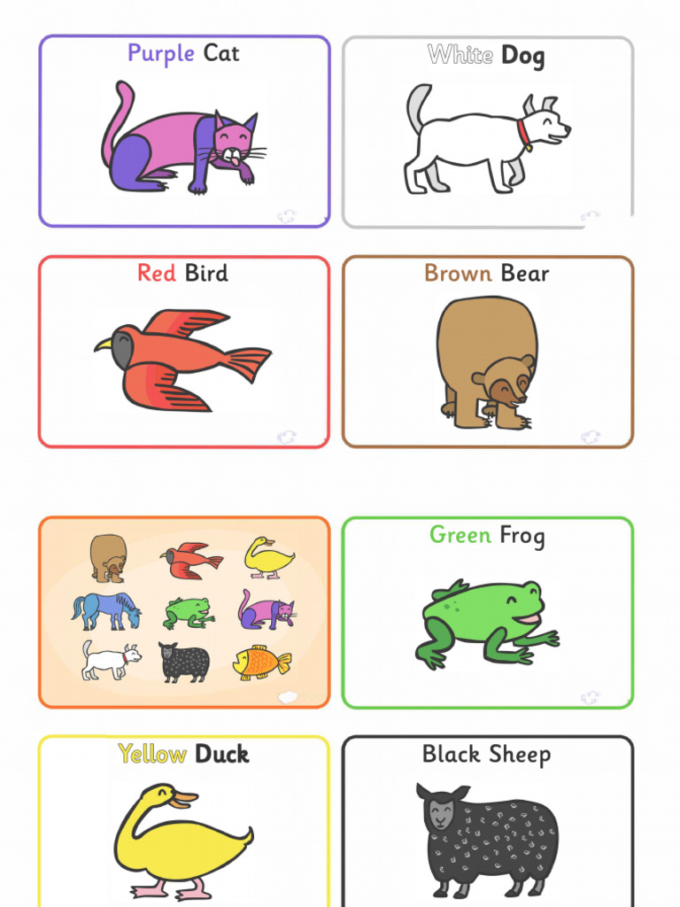 Печать в цвете Brown-Bear-Brown-Bear-Story-Sequencing- (4 per A4 ...