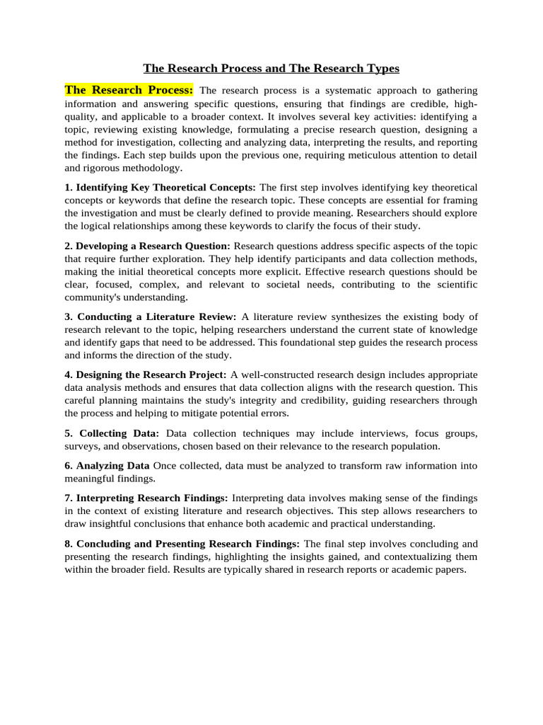 Understanding Research Process & Types | PDF | Methodology | Data
