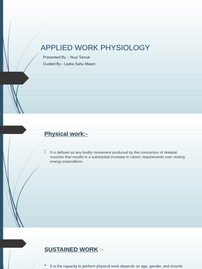 Applied Work Physiology | PDF | Skeletal Muscle | Enzyme