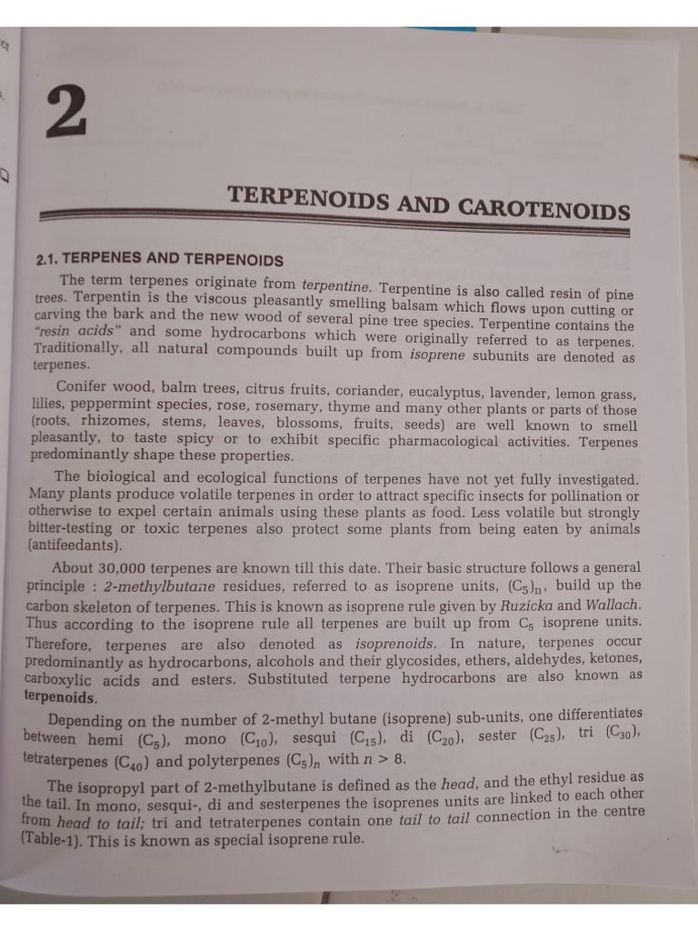terpenoids section a | PDF
