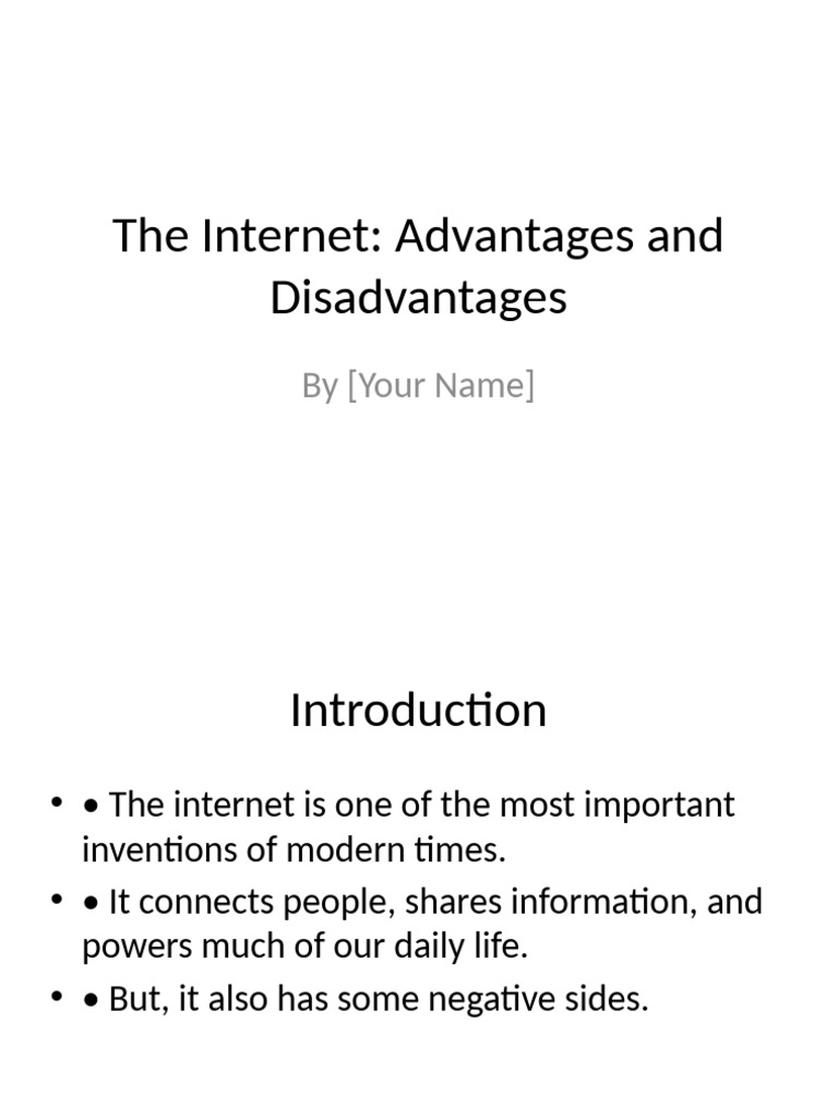 Internet: Pros and Cons Explained | PDF