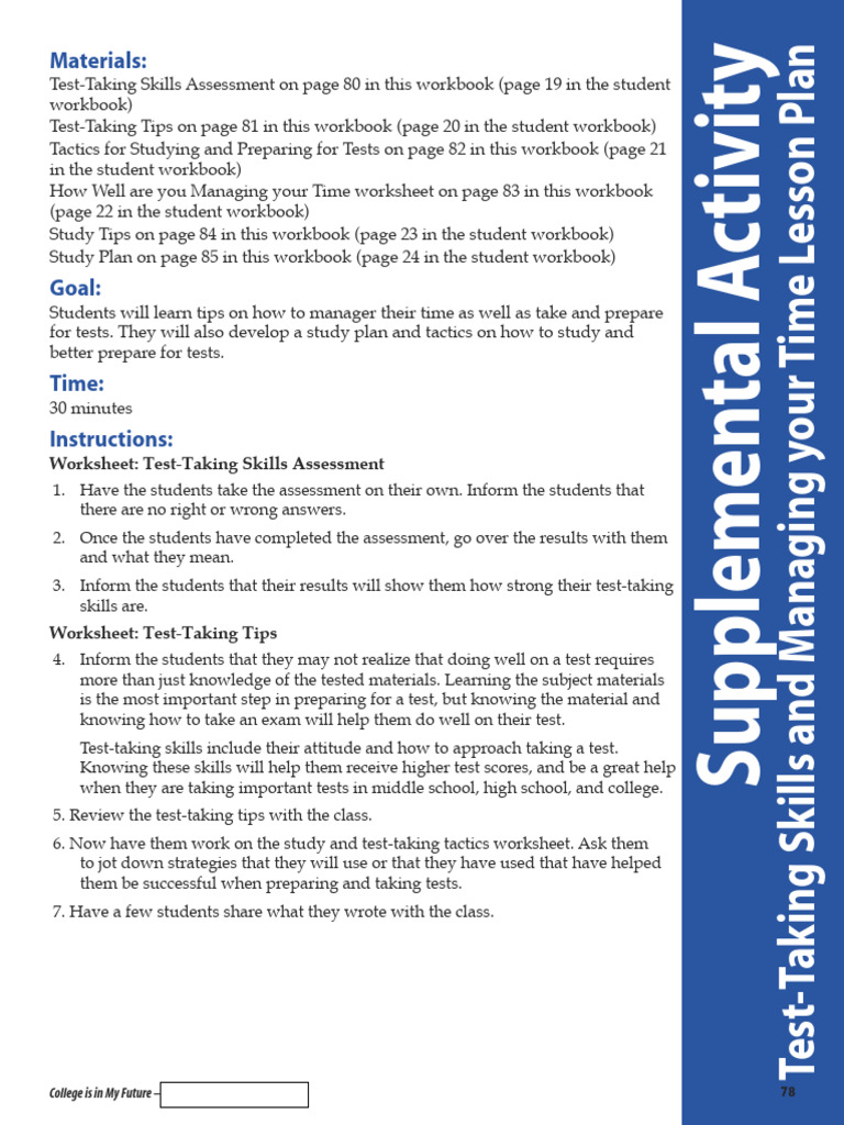Test-Taking Skills & Time Management Guide | PDF | Multiple Choice ...