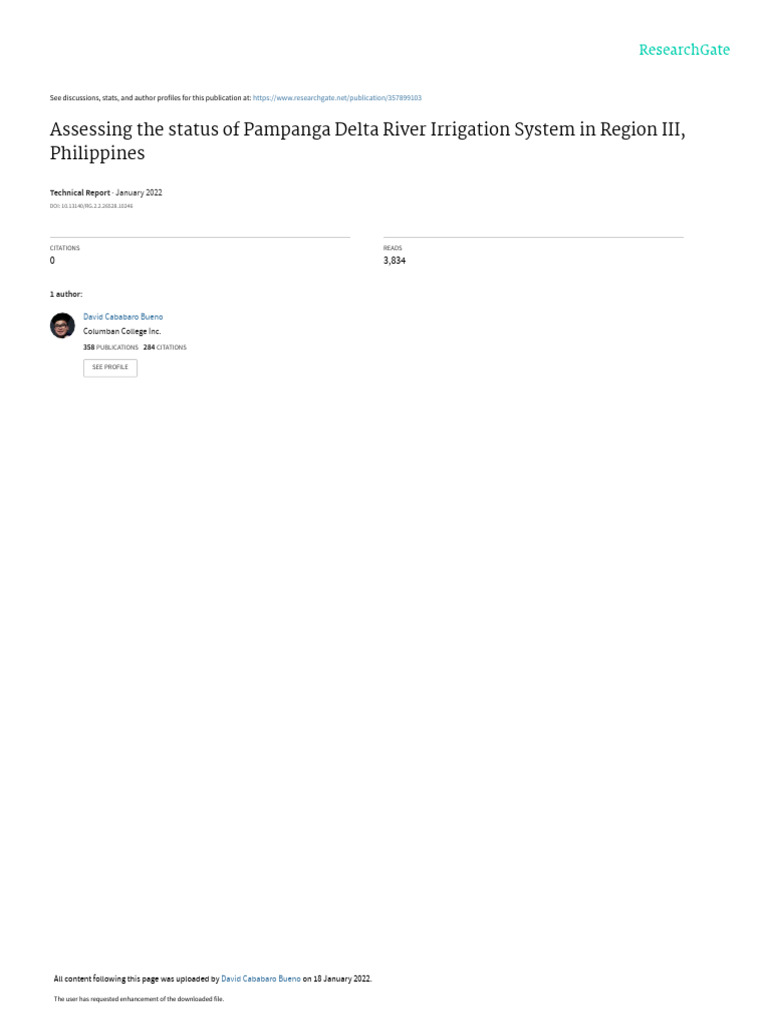 Pampanga Delta Irrigation System Status | PDF | Flood | Irrigation