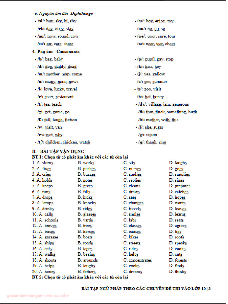Chuyen de Ngu Am | PDF