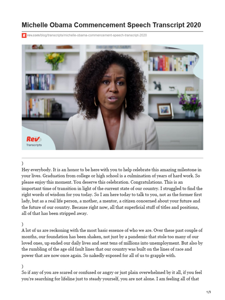 Michelle Obama Youtube 2020 | PDF