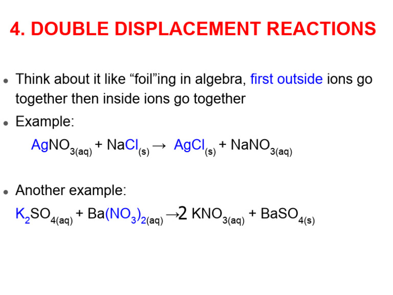 Double Displacement Reactions Explained | PDF