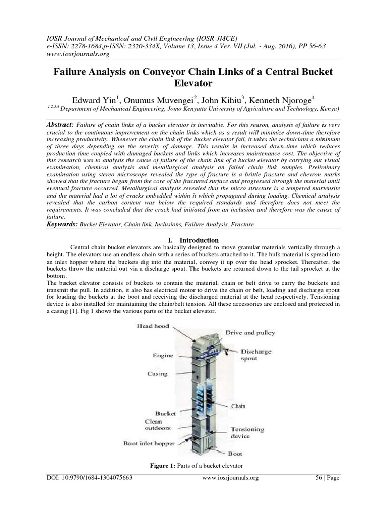 Chain Link Failure Analysis in Elevators | PDF | Fracture | Fatigue ...