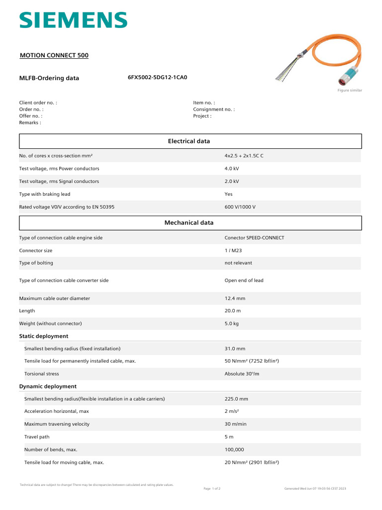 MLFB-Ordering Data for Motion Connect 500 | PDF | Electrical Connector ...