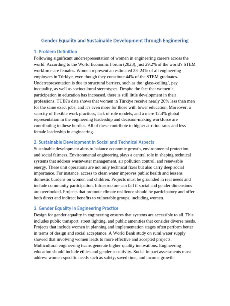 Gender Equality and Sustainable Development | PDF | Sustainability ...