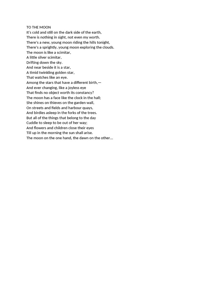 Poem: To the Moon | PDF