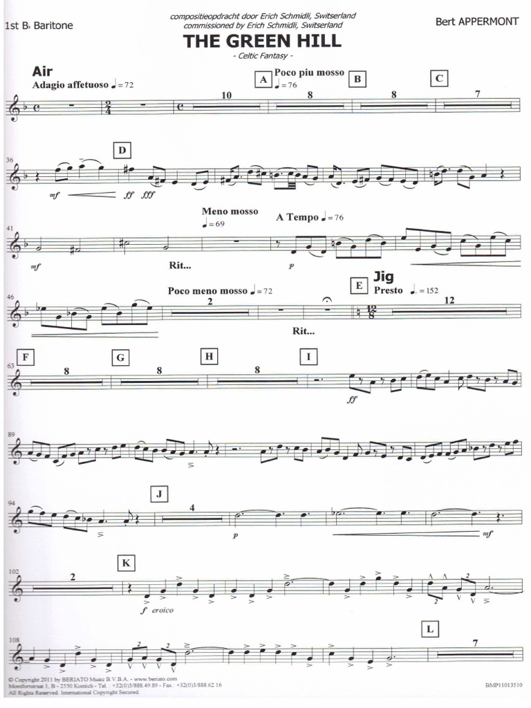 The Green Hill - Baritone & Euphonium | PDF
