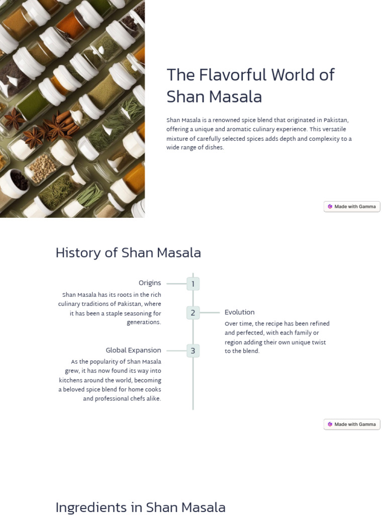 The Flavorful World of Shan Masala | PDF | Asian Cuisine | Food And Drink Preparation