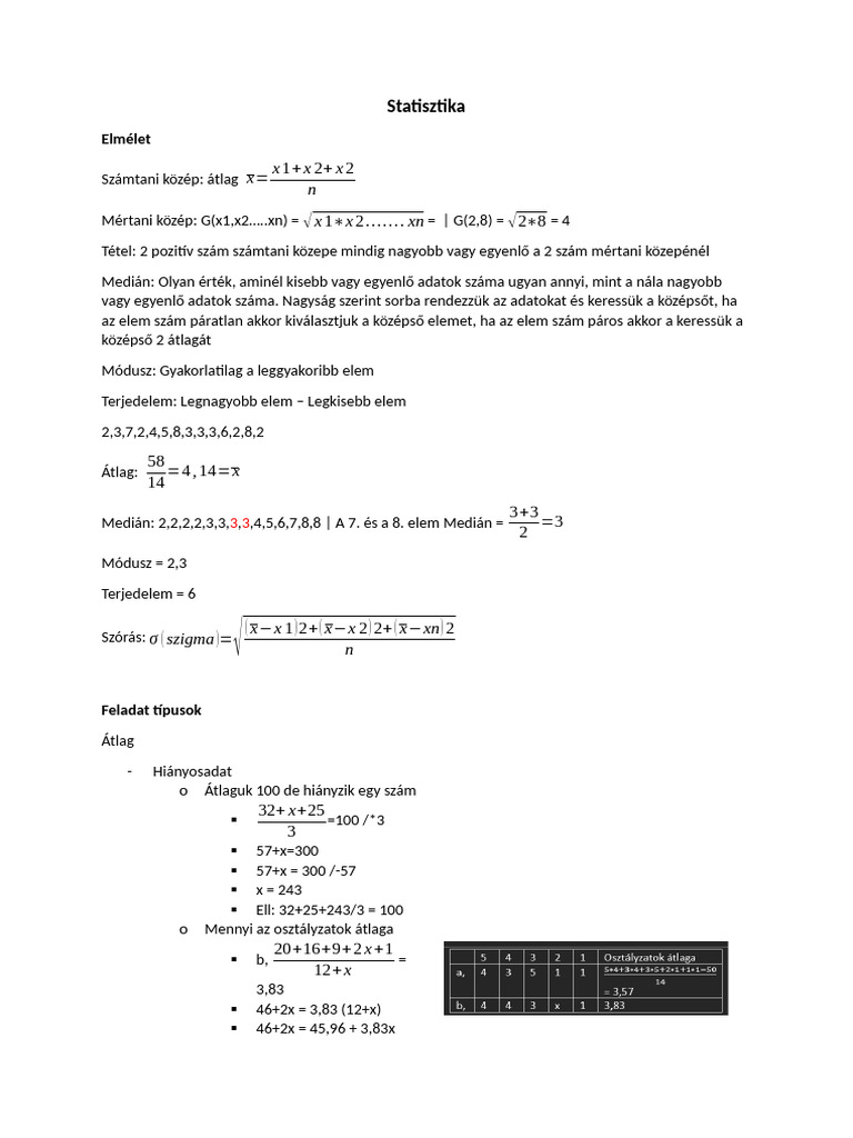 Statisztika | PDF