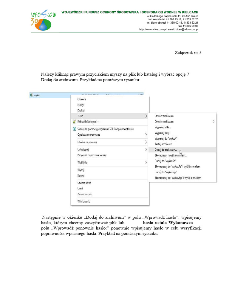 Zalacznik NR 5 - Instrukcja Szyfrowania Pliku | PDF