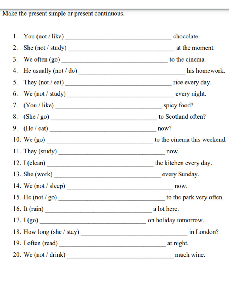 Present Past Simple Continuous | PDF