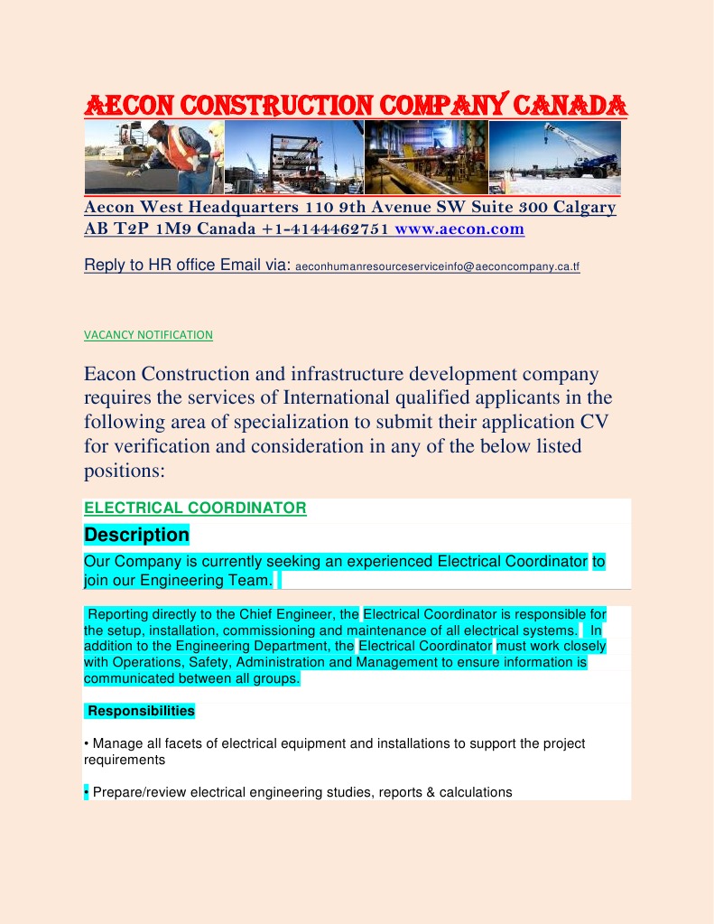 Aecon Canada Job Vacancies Announcement | PDF | Quality Assurance ...
