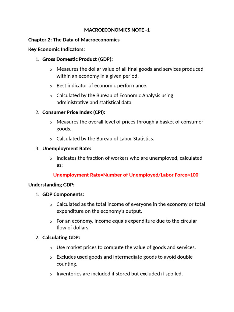 Key Macroeconomic Indicators Explained | PDF | Gross Domestic Product ...