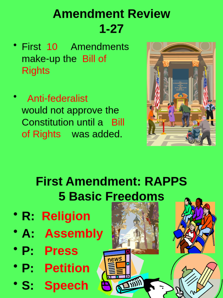 Amendments Review Power Point 1 - 27 New Blank - 1 | PDF | Presidents ...