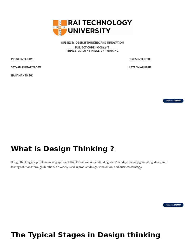 Empathy in Design Thinking | PDF | Empathy | Design Thinking